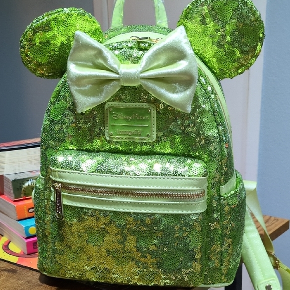 Loungefly | Accessories | Loungefly Shimmering Green Sequin Backpack ...